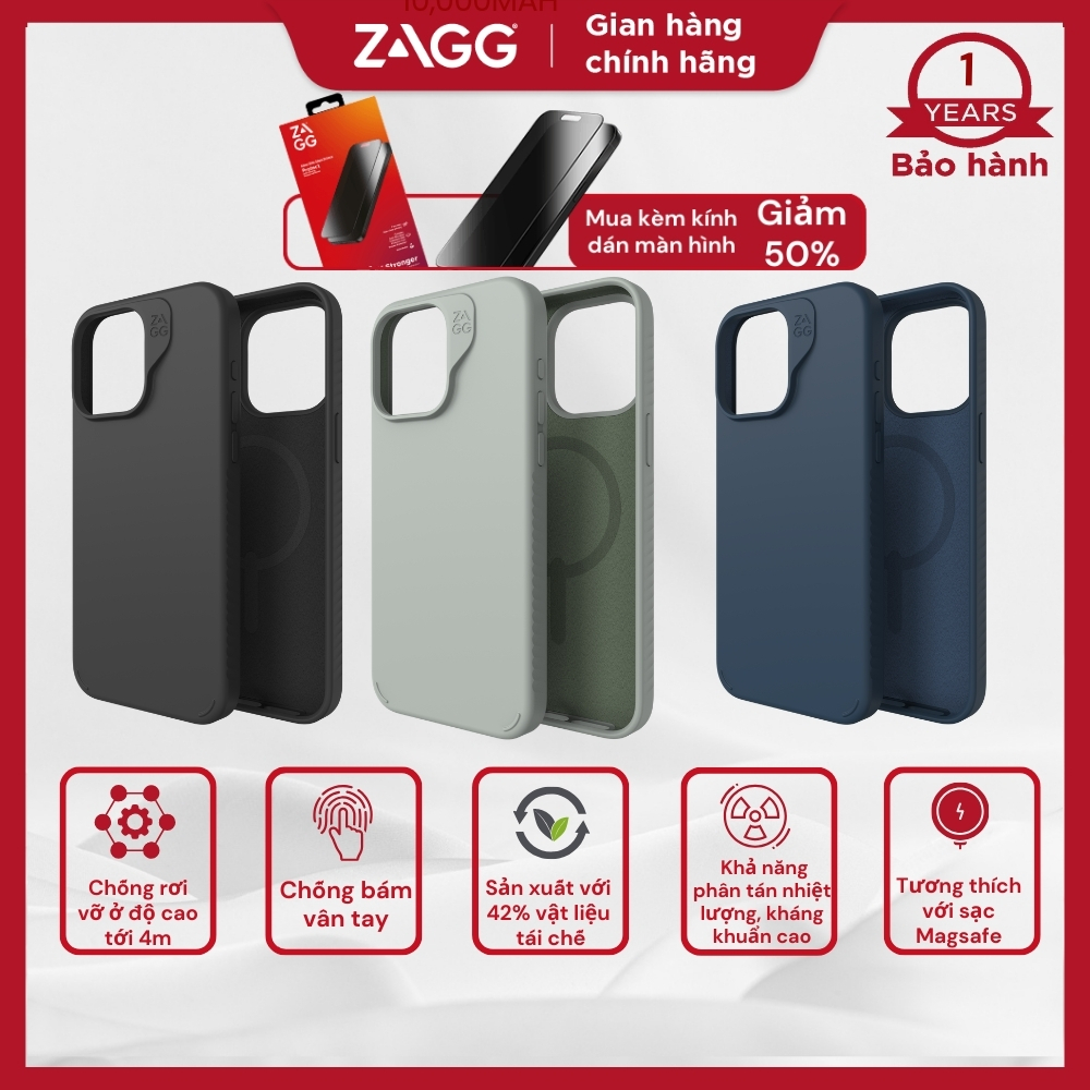 Ốp lưng chống sốc bảo vệ ZAGG Manhattan Snap cho iPhone 15 Series | Shopee Việt Nam
