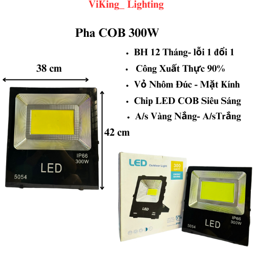 Đèn Pha Led COB 150W 200W 300W Điện 220V Chống Nước IP66 Chiếu Biển Quảng Cáo Sân Bóng Nhà Rạp ...