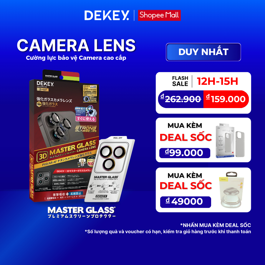 Cường Lực Camera Len Titanium Điện Thoại 14/15/16 DEKEY 3D Master Glass ...