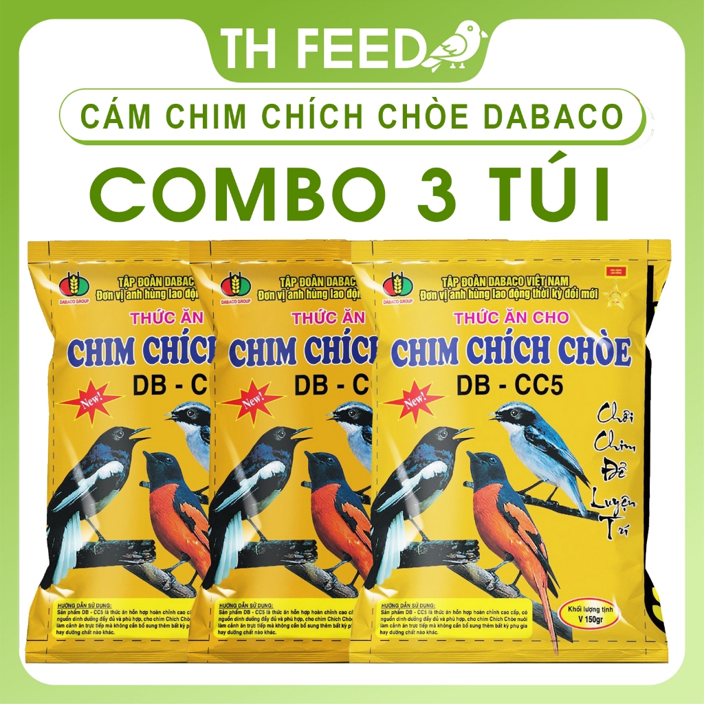 [ COMBO 3 TÚI ] Cám Chim CHÍCH CHÒE, Thức ăn cho chim cảnh Dabaco, chim ...