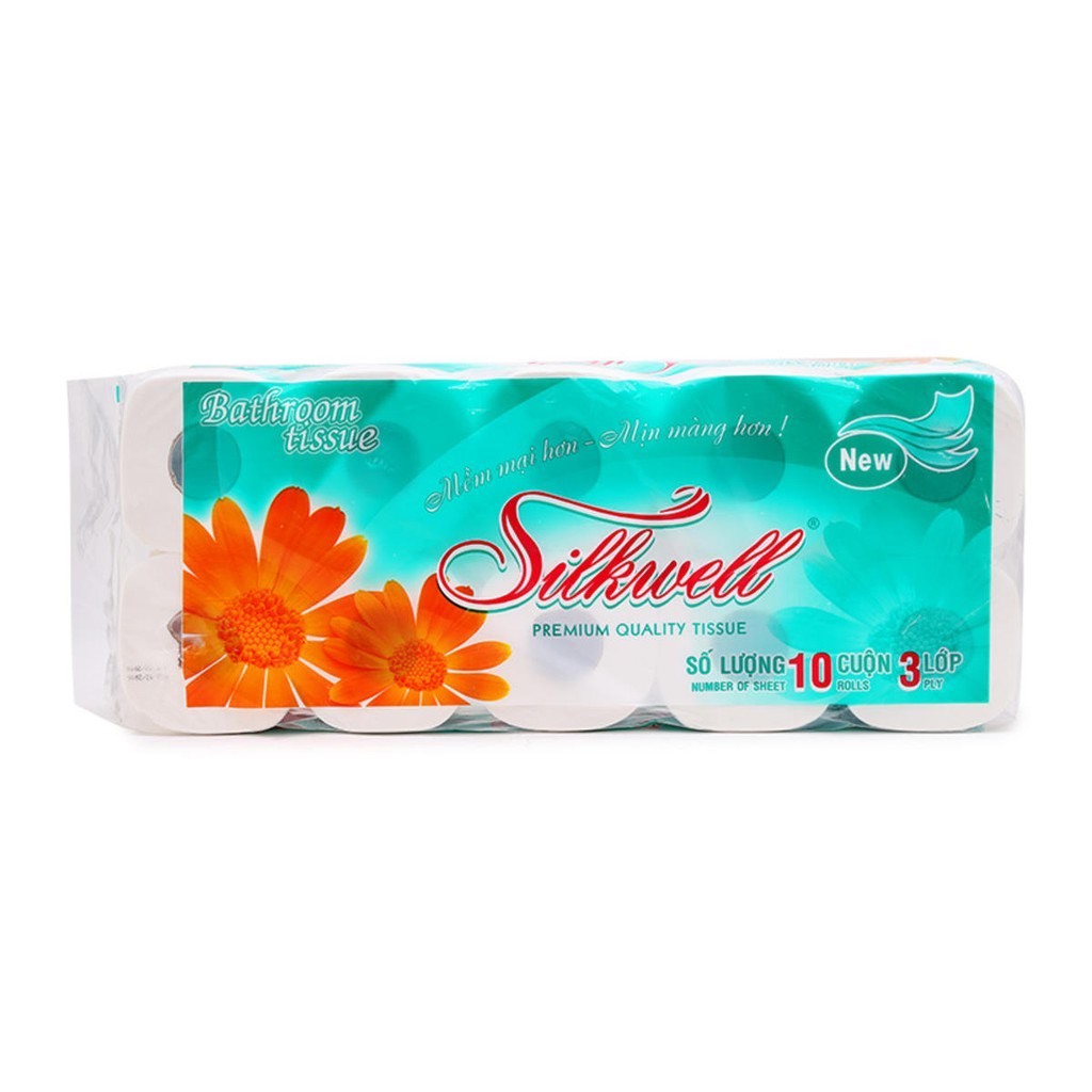GIẤY VỆ SINH XANH SILKWELL 10 CUỘN GIÁ RẺ CHÍNH HÃNG | Shopee Việt Nam