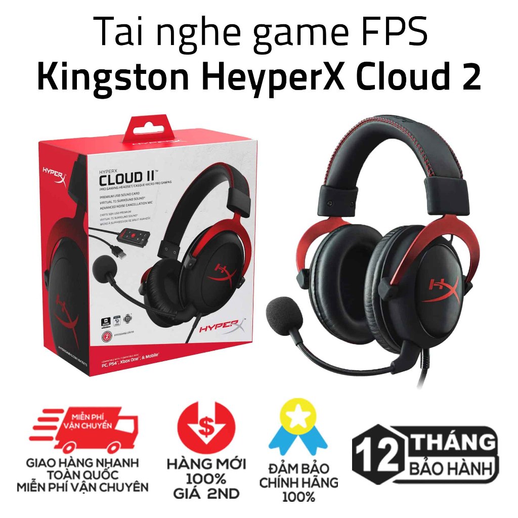 Tai nghe game Kingston Hyperx Cloud 2 - chuyên pubg chính hãng bảo hành ...