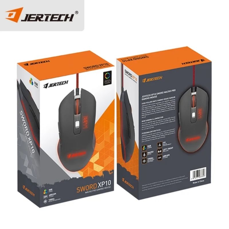 Chuột máy tính chơi game JERTECH XP10 bản có dây DPI 3600 thiết kế công ...