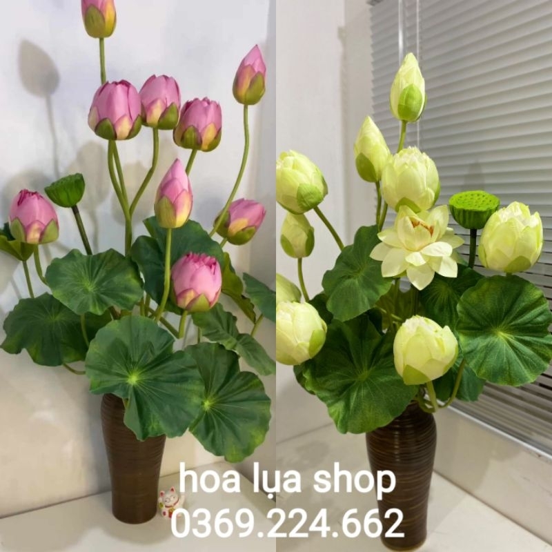 hoa sen trang trí, hoa sen quan âm, hoa sen lụa, cành sen | Shopee Việt Nam
