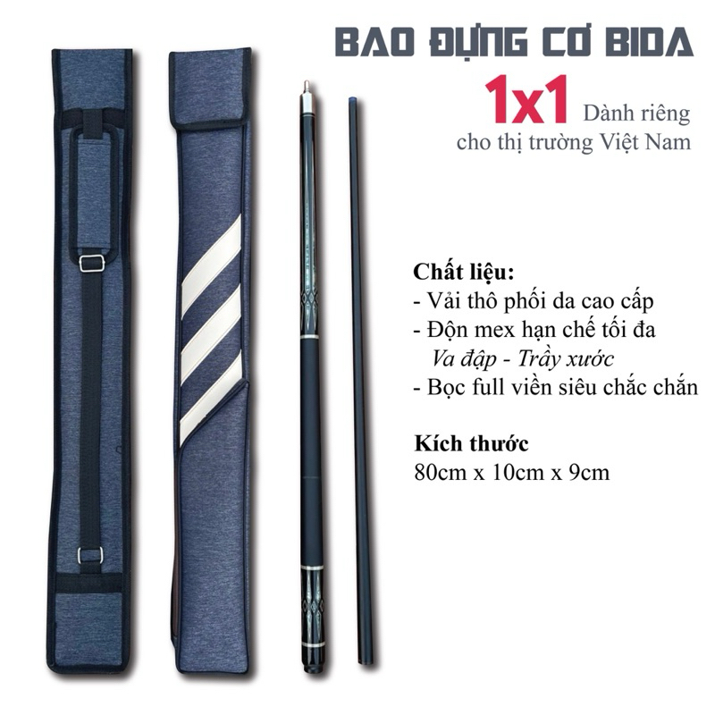 Bao Vải Peri Đựng Cơ Bida 1x1 Cao Cấp-1 Chuôi 1 Ngọn, Bảo vệ cơ, êm ...