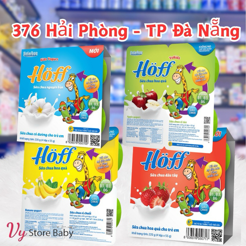 Sữa Chua trẻ em Hoff bốn vị - Sữa chua cho bé 6 tháng trở lên | Shopee Việt Nam
