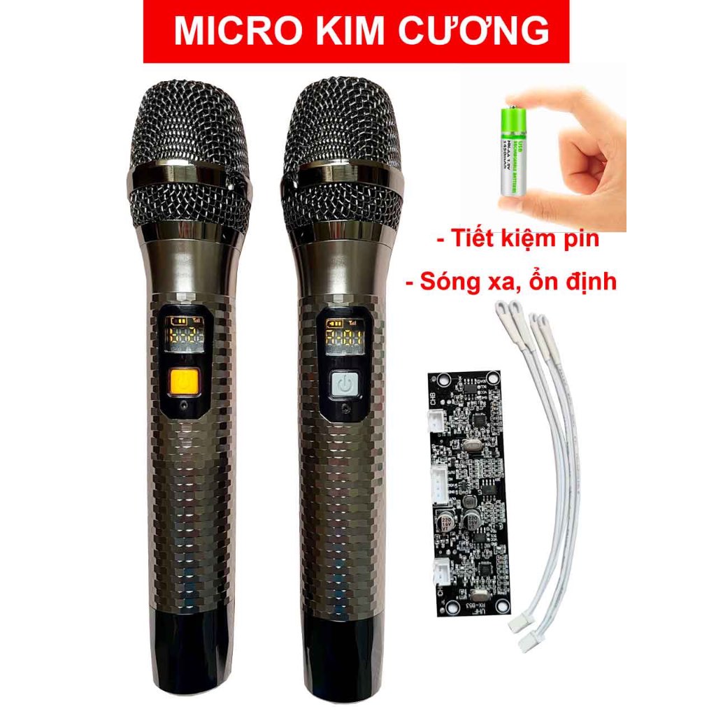 Micro loa kéo hợp kim, tay micro viền giả kim cương sang chảnh | Shopee Việt Nam