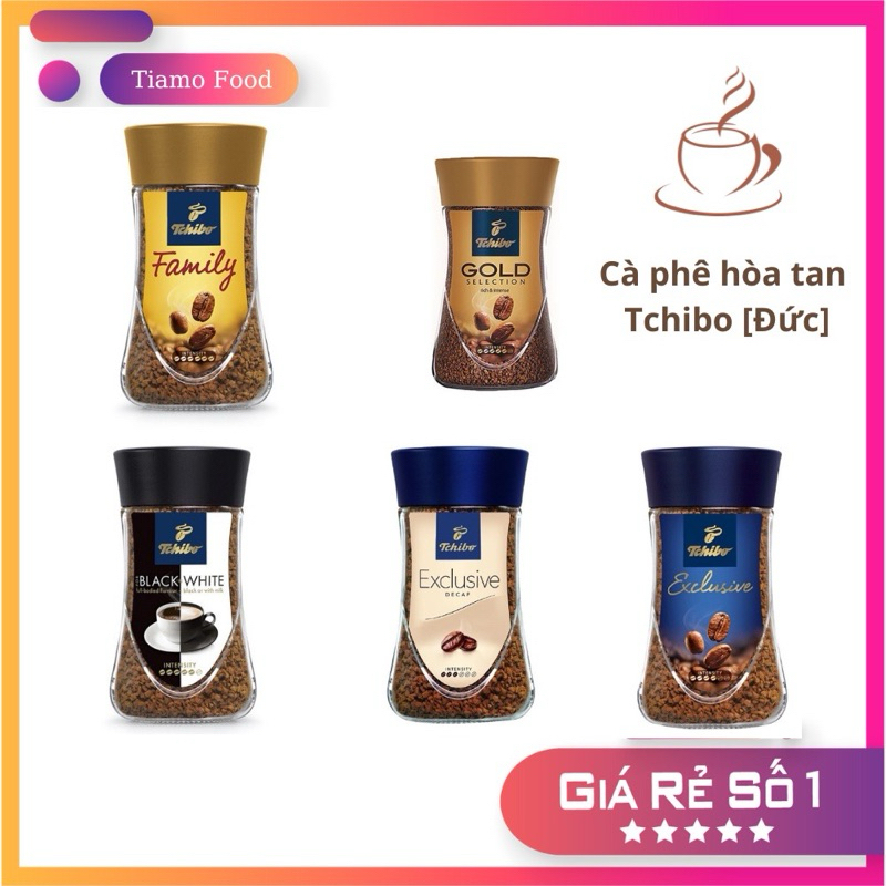 Cà phê hòa tan Tchibo Family, Exclusive, Caffein Decaf, Black&white ...