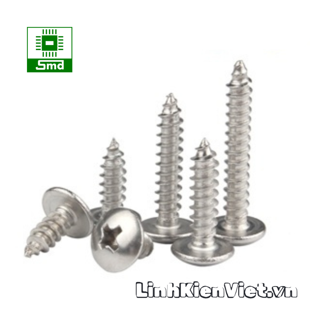 Set 20c - Ốc Vít Đầu Tròn đầu dù mũi nhọn PAKE Bằng Thép Không Gỉ INOX 304 M2 M3 M4 M5.5 Chuyên ...