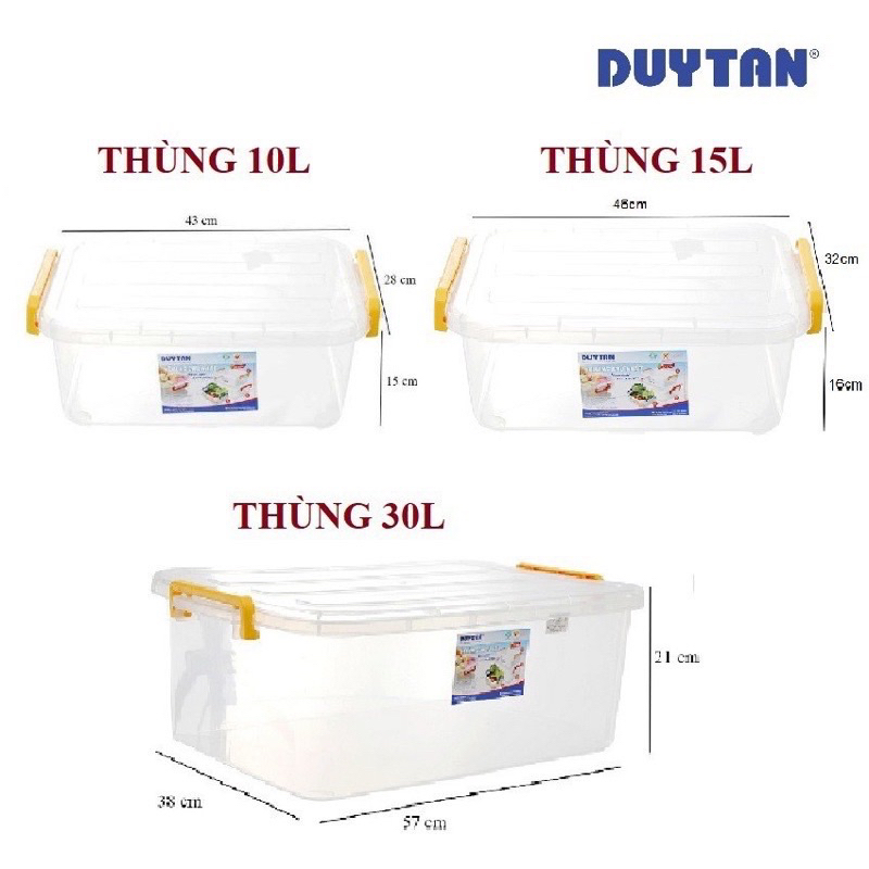 thùng nhựa trong ,thùng nhựa chữ Nhật trong duy Tân 10lit ,15lit,30lit | Shopee Việt Nam