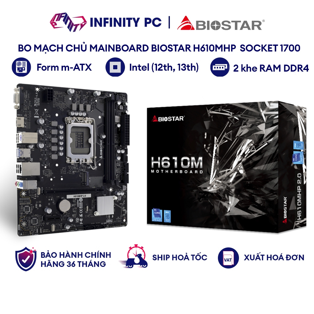 Bo mạch chủ Mainboard BIOSTAR H610MHP Socket 1700, H510MHP 2.0 Socket ...