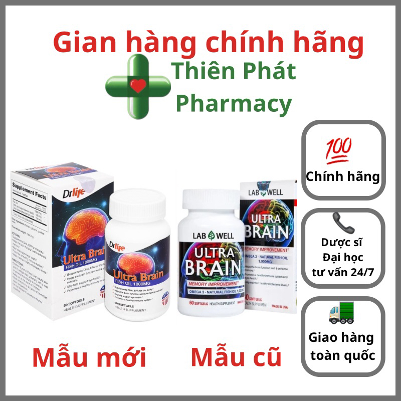 Ultra Brain- viên uống bổ sung Omega 3 nhập khẩu từ Mỹ hỗ trợ bổ mắt ...