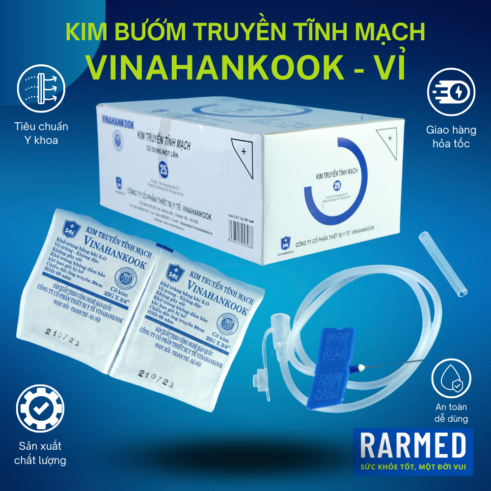Kim bướm truyền tĩnh mạch VINAHANKOOK có kim và dây - Vỉ Blister, nhiều ...