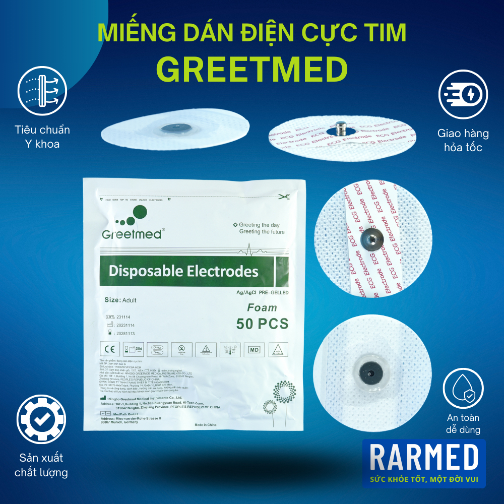 Miếng dán điện cực tim GREETMED dán đo điện tim - Nhiều cỡ | Shopee ...