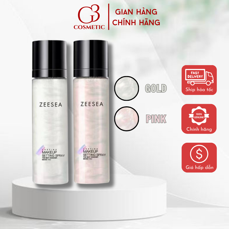 Xịt khóa makeup ZEESEA dạng phun sương ánh nhũ, xịt khóa nền trang điểm lâu trôi tạo lớp nền ...