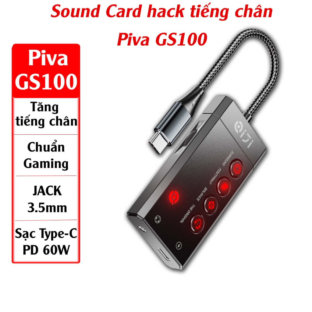Sound card Typec Piva GS100 Piva GS200 Hack tăng tiếng chân Card âm ...