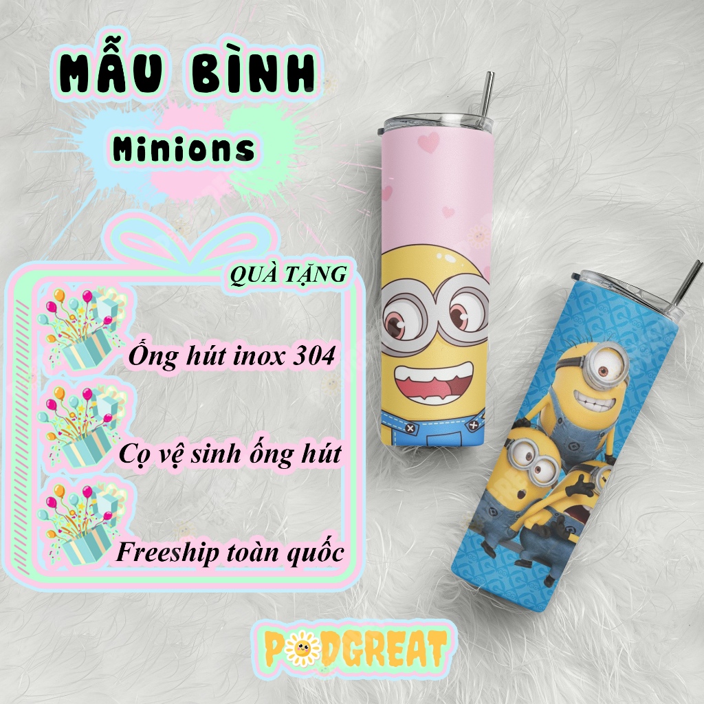 Ly Giữ Nhiệt, Bình Giữ Nhiệt, Cốc Giữ Nhiệt In Hình Minions, Minion ...