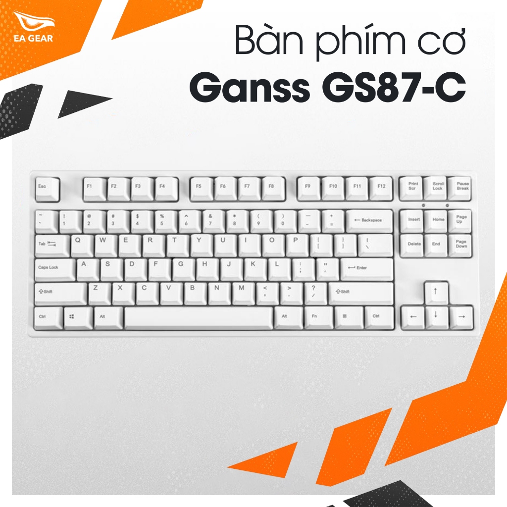 Bàn phím cơ Ganss GS-87C (switch Cherry, keycaps PBT, kết nối type-C) - EA Gear | Shopee Việt Nam