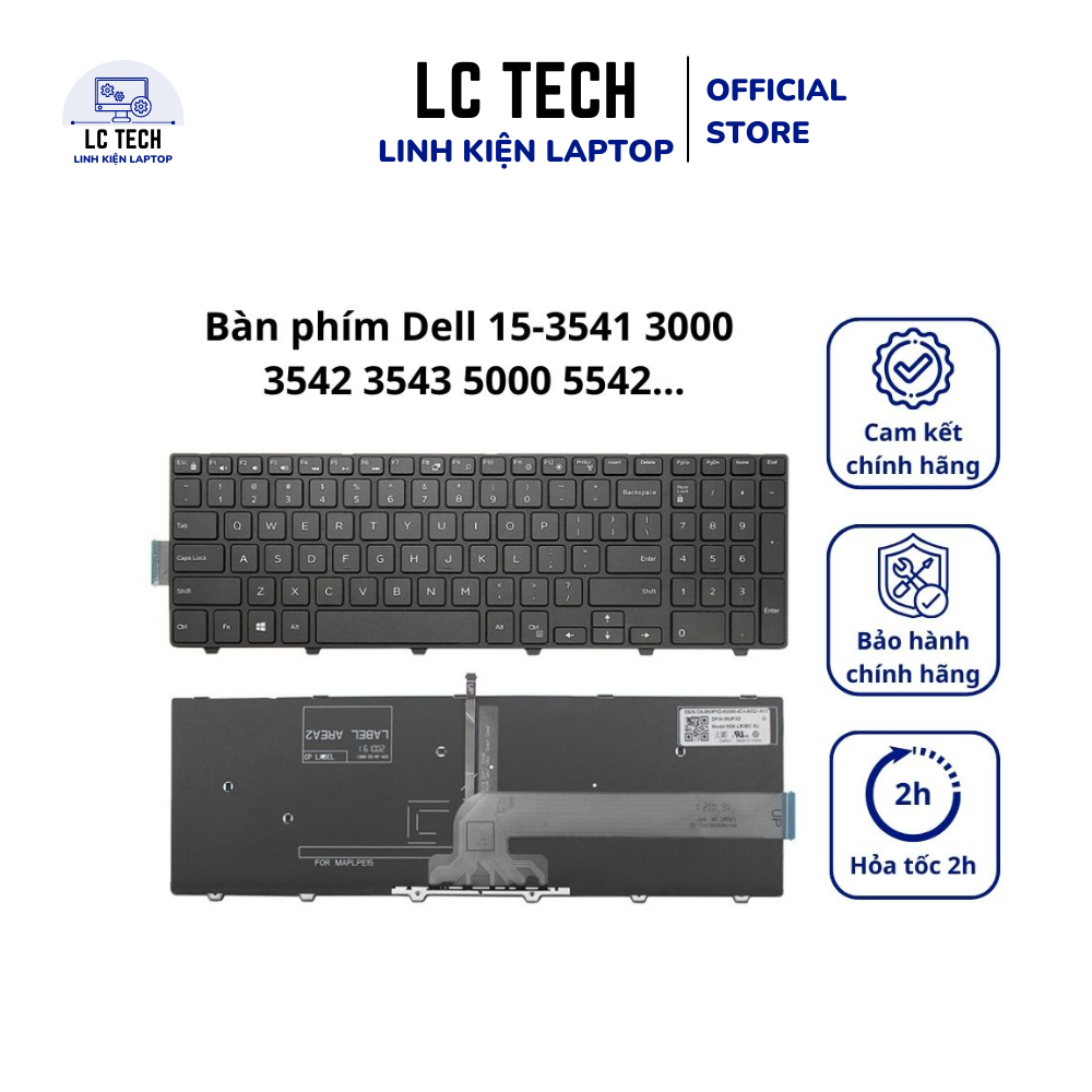 Bàn Phím Laptop Dell Inspiron 15-3000 3541 3542 3543 3547 3551 Inspiron 15-5000 5542 5543 Vostro ...