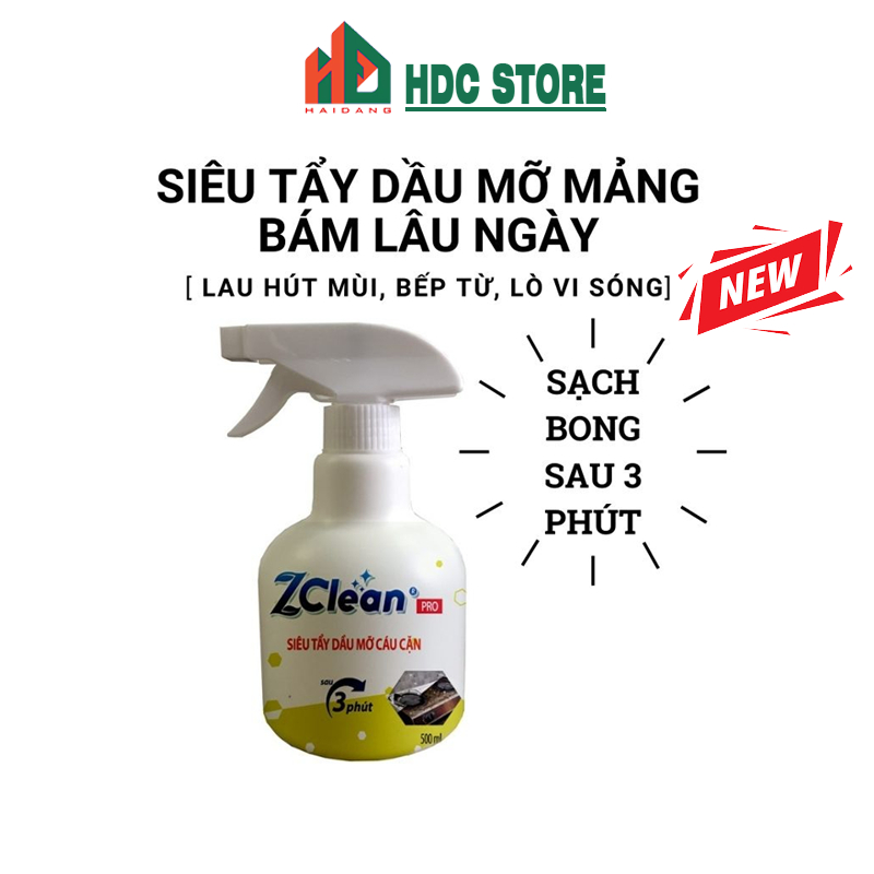 Nước lau bếp Zclean 500ml - dạng chai xịt - siêu tẩy dầu mỡ mảng bám lâu ngày- mảng bám cháy hút ...