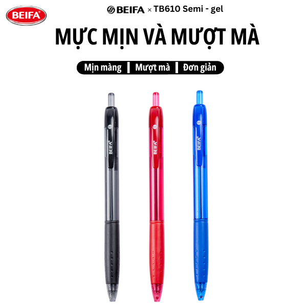 BEIFA BÚT SEMI GEL TB610 NGÒI 0.5 MM 3 MÀU | Shopee Việt Nam