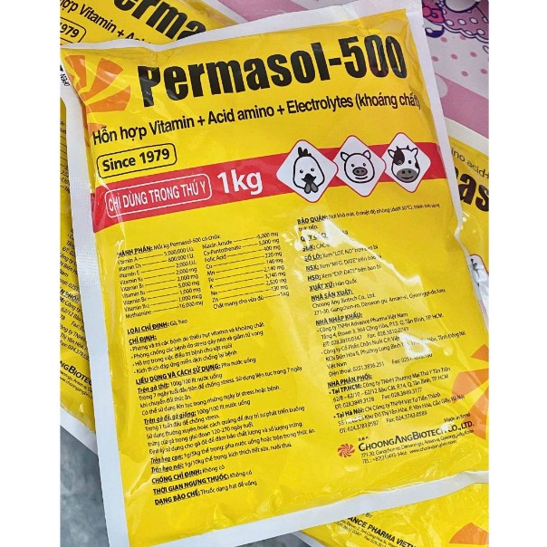 Permasol-500 gói 1kg Hỗn hợp vitamin acid amin và khoáng | Shopee Việt Nam