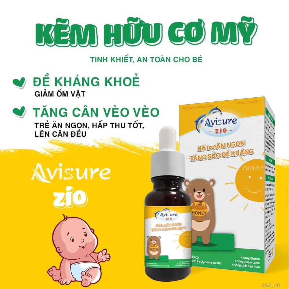 [Tích điểm nhận quà] Avisure ZIO - Siro Kẽm giọt hữu cơ cho bé (chai ...