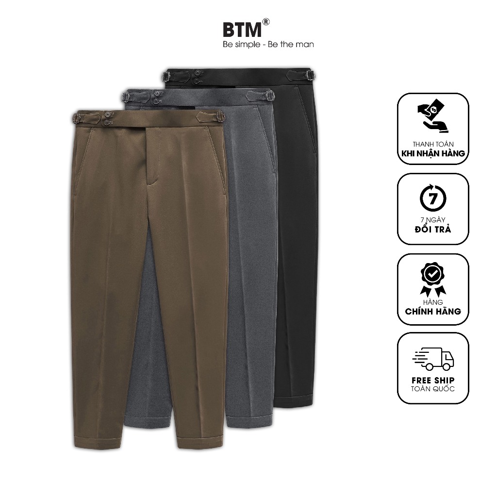 Quần Tây Nam Dài BTM Solid Basic Sidetab Trouser Pant - Vải Tuýt Xy Cao ...
