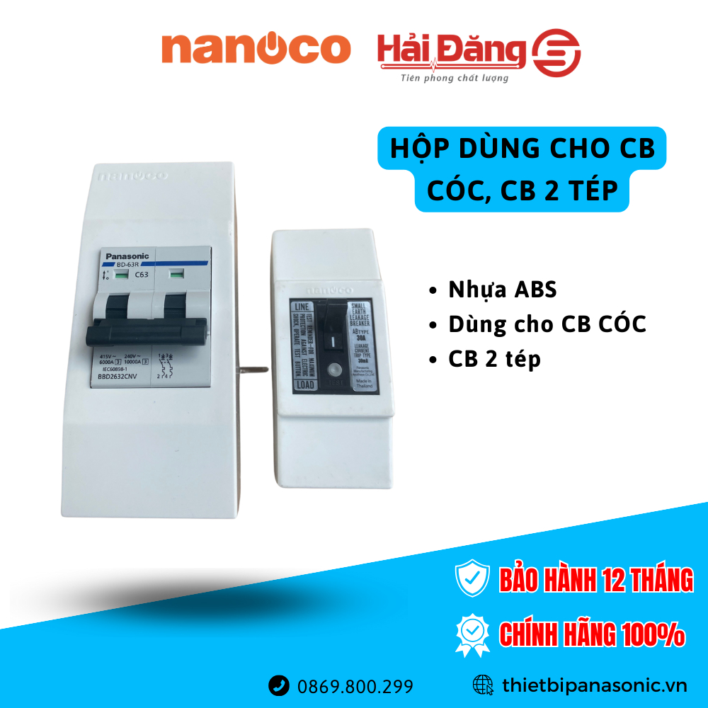 Hộp nổi dùng cho HB (CB cóc), CB 2 tép, MCB 2P Nanoco | Shopee Việt Nam