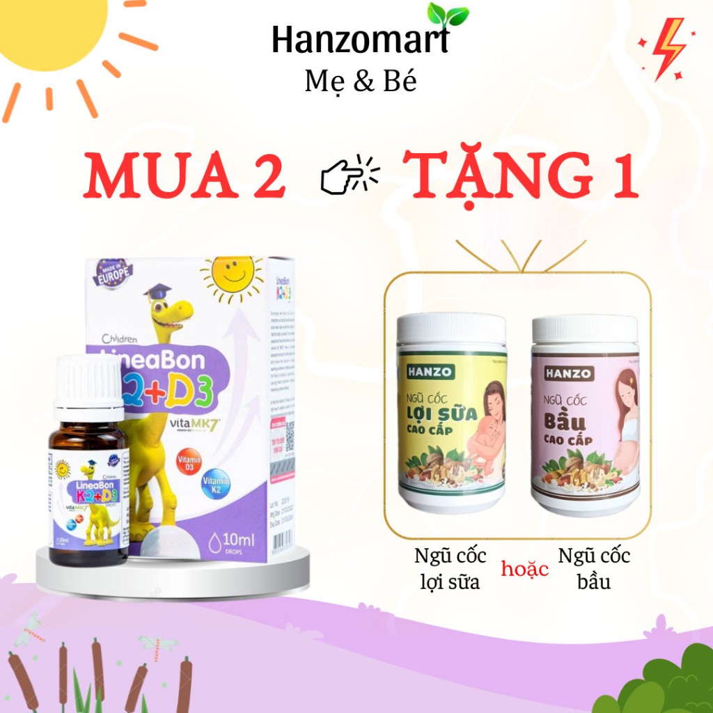 Combo 2 lọ Lineabon K2 D3 bổ sung vitamin D3 K2 giúp tăng hấp thu canxi ...