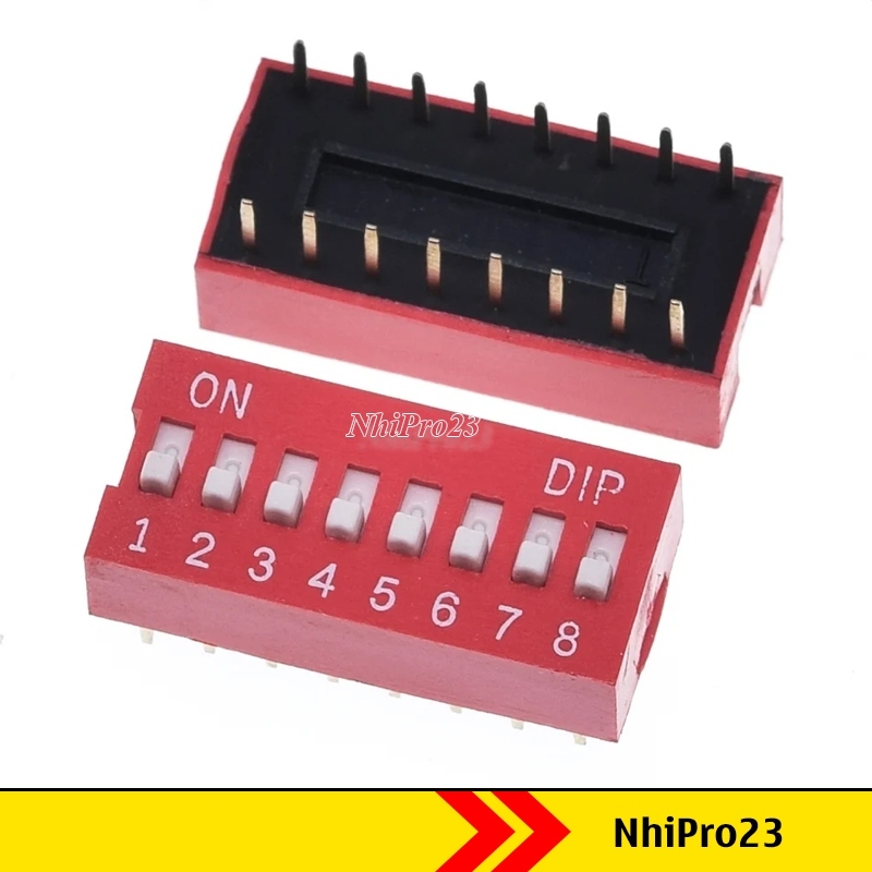 Công tắc gạt bit màu đỏ các loại swich gạt chọn bit các loại 2P 3P 4P 5P 6P 8P DIP Switch ...