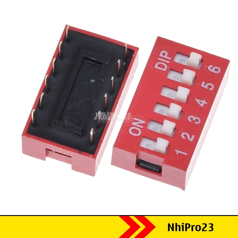 Công tắc gạt bit màu đỏ các loại swich gạt chọn bit các loại 2P 3P 4P 5P 6P 8P DIP Switch ...