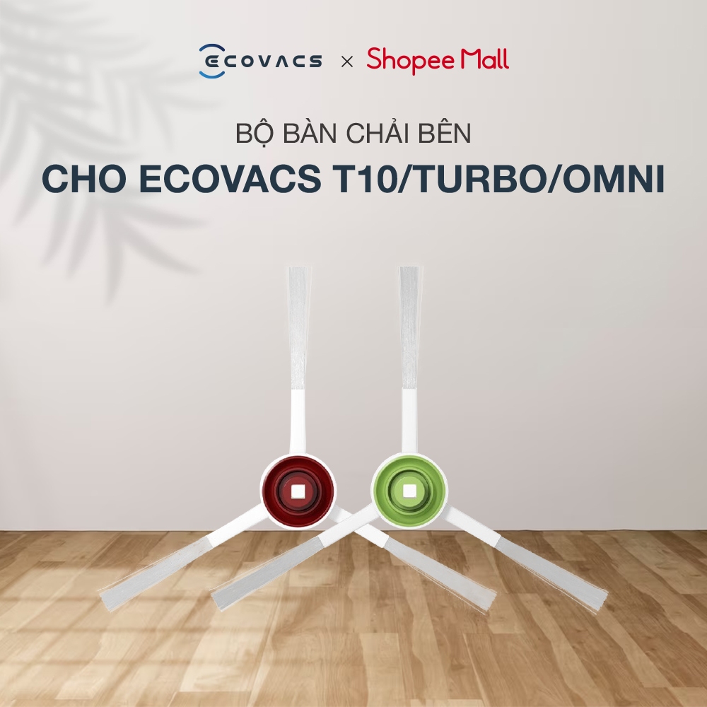 Bộ bàn chải bên (chổi ven) cho robot Ecovacs T10/ T10+/ T10 TURBO/ T10 OMNI (giao trắng/ đen ...