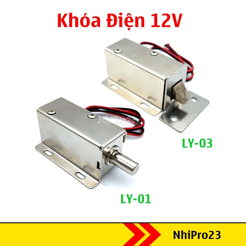 Khóa điện Solenoid Lock LY-01, LY-03 - Khóa điện DC 12v bật giữ nguồn ...