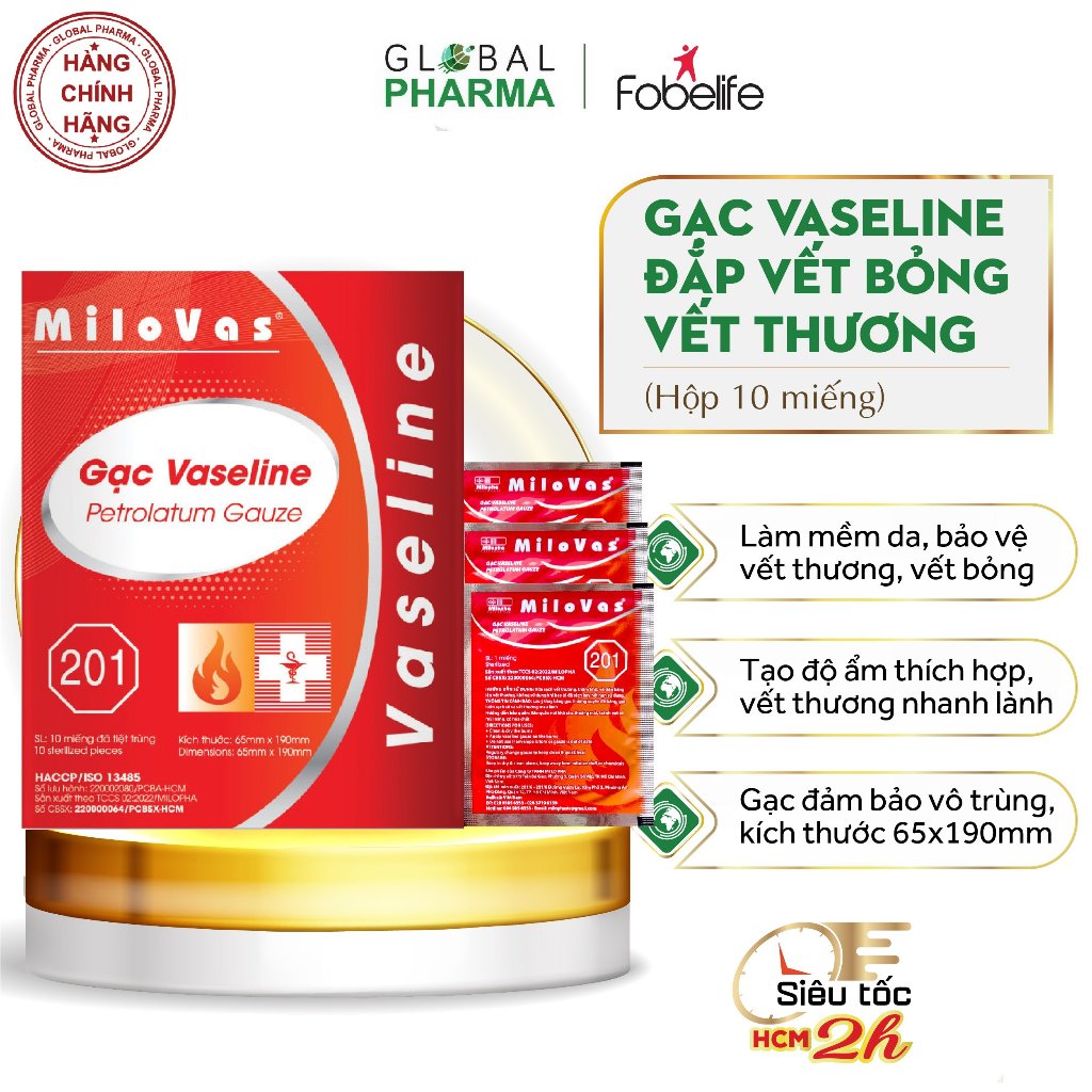 Gạc dán bỏng (phỏng) VASELINE Milovas bảo vệ vết thương,làm mềm da ...