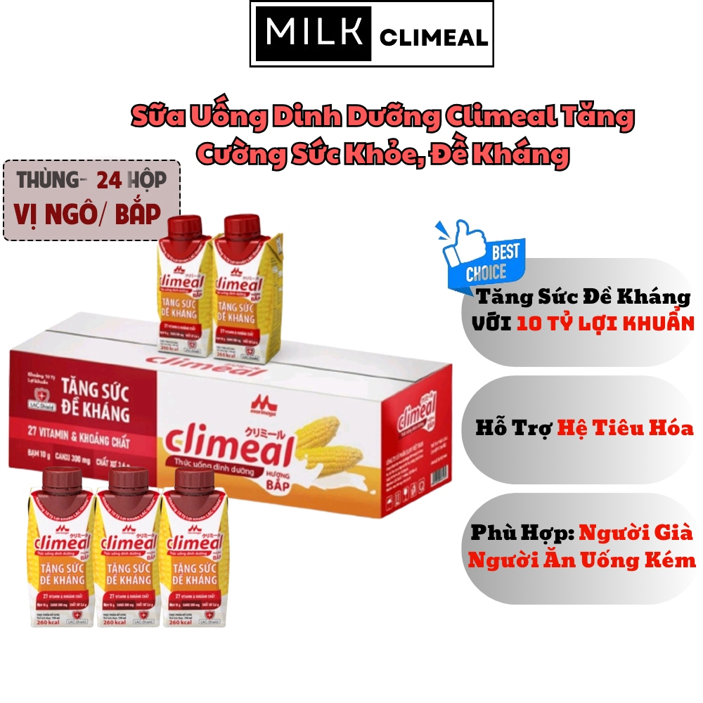 Sữa Climeal Vị Bắp/ Ngô Thức Uống Dinh Dưỡng - Thùng 24 hộp 190ml ...