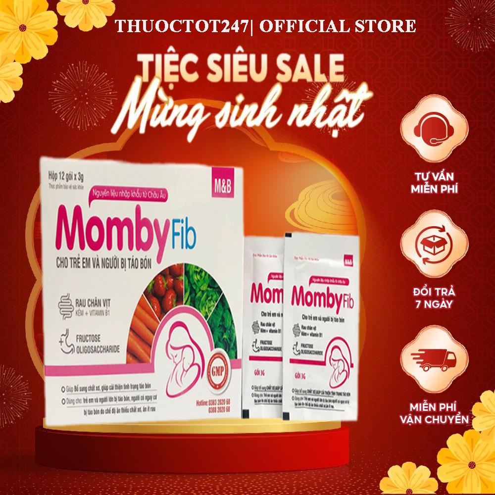 Cốm MOMBYFIB Hồng - Cốm vi sinh MOMBY FIB Hồng chống táo bón cho mẹ và ...