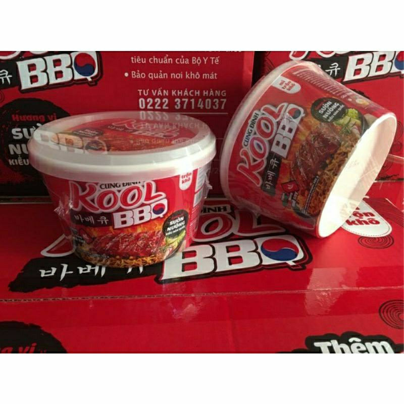 1 Thùng 12 Tô Mì trộn Cung Đình Kool BBQ sườn nướng Hàn Quốc 105g ...