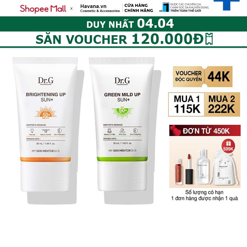 Kem Chống Nắng Dr.G Dưỡng Sáng Da Brightening Up Sun SPF50+ PA+++ 50ml | Shopee Việt Nam