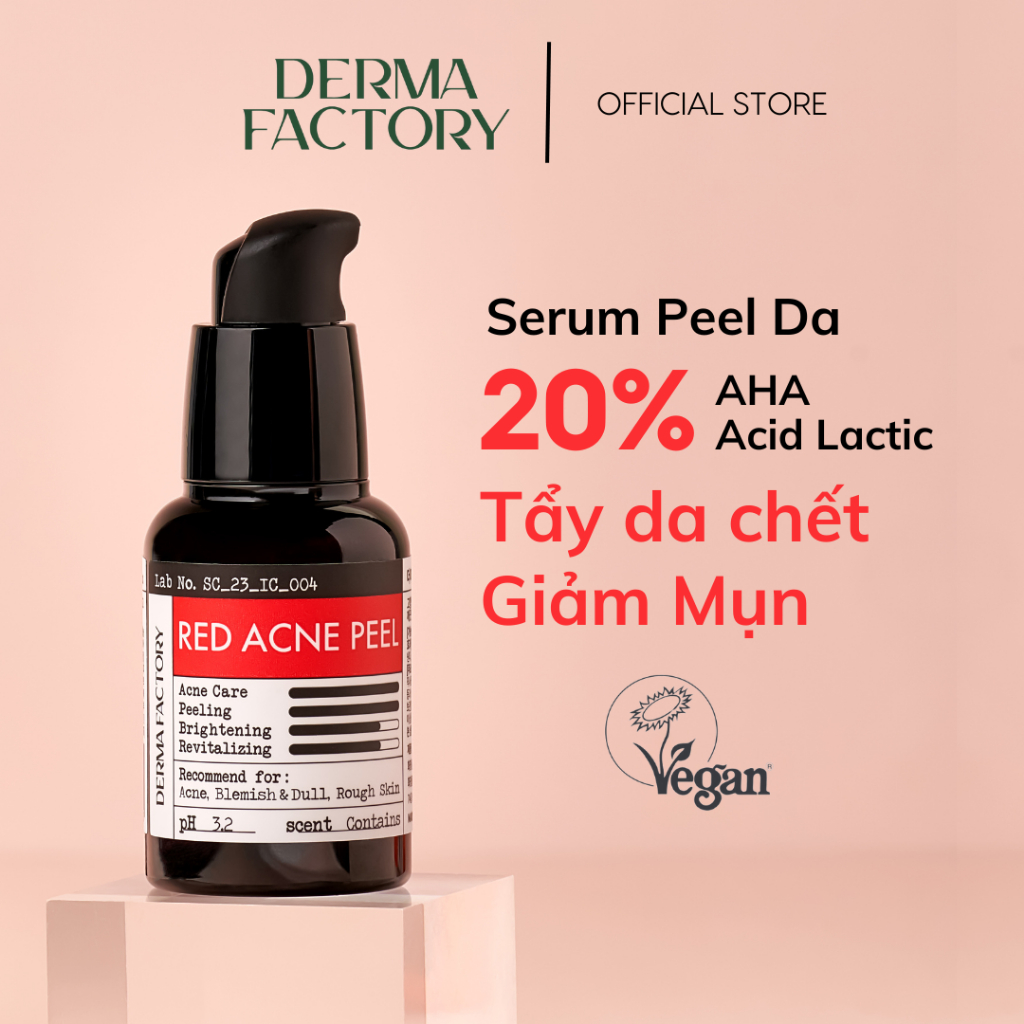 Tinh chất (AHA 20%) tẩy da chết cho da mụn Derma Factory Red Acne Peel 30g | Shopee Việt Nam