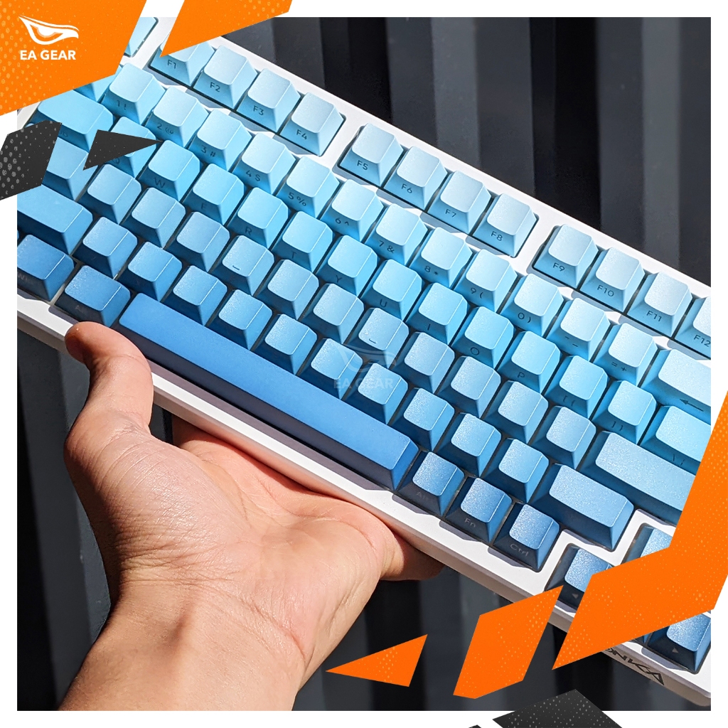 Bộ Keycap Gradient Blue Xuyên Led Cạnh Hông Cherry Profile - EA Gear ...