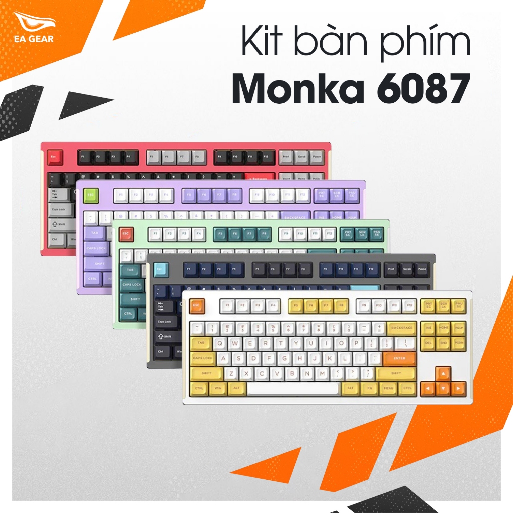 Kit Bàn Phím Cơ Custom Monka 6087 Full Nhôm Gasket Mount RGB - EA Gear | Shopee Việt Nam