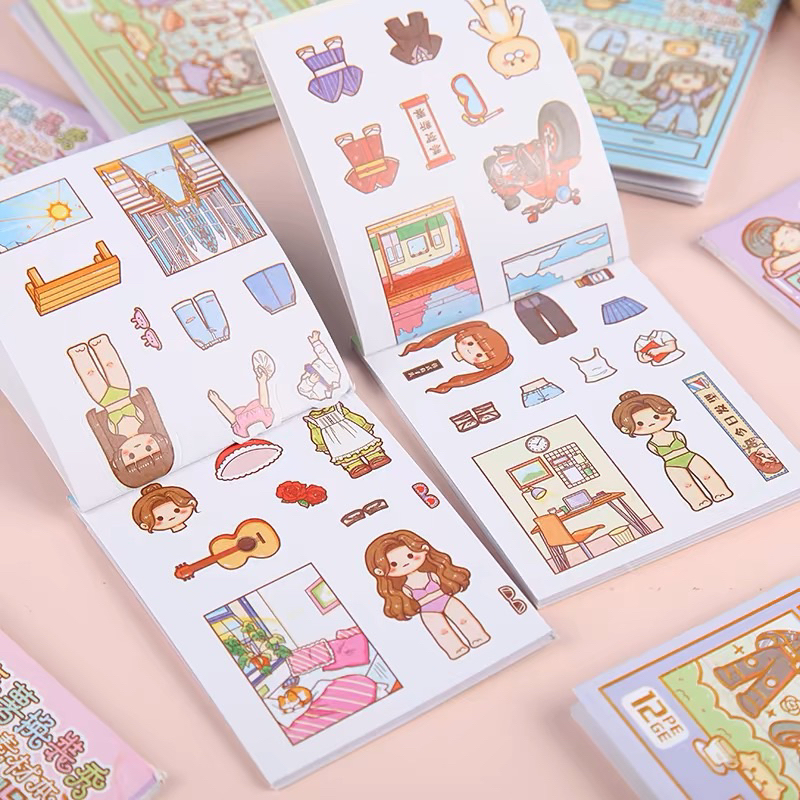 1 quyển sổ sticker búp bê thay đồ ( 12 trang) | Shopee Việt Nam