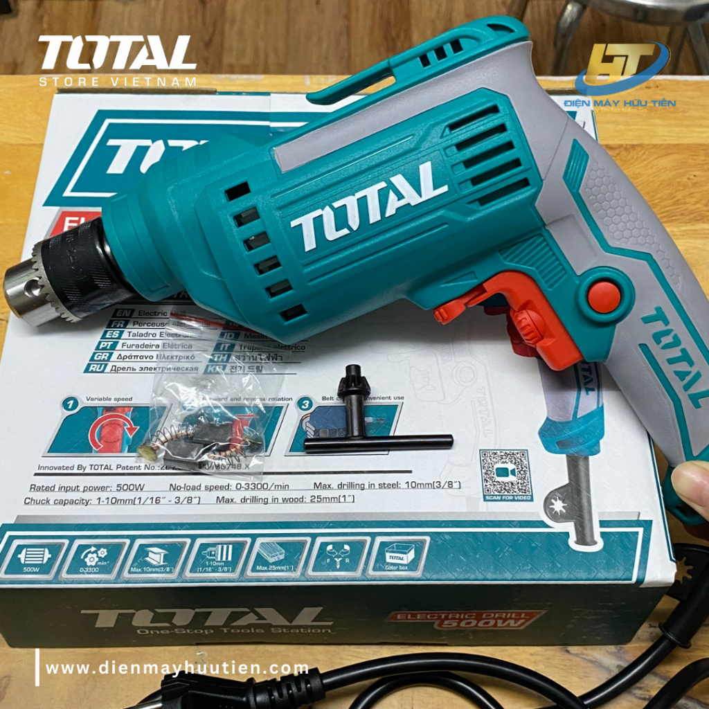 Máy khoan điện Total TD2051026E 500W 10mm | Shopee Việt Nam