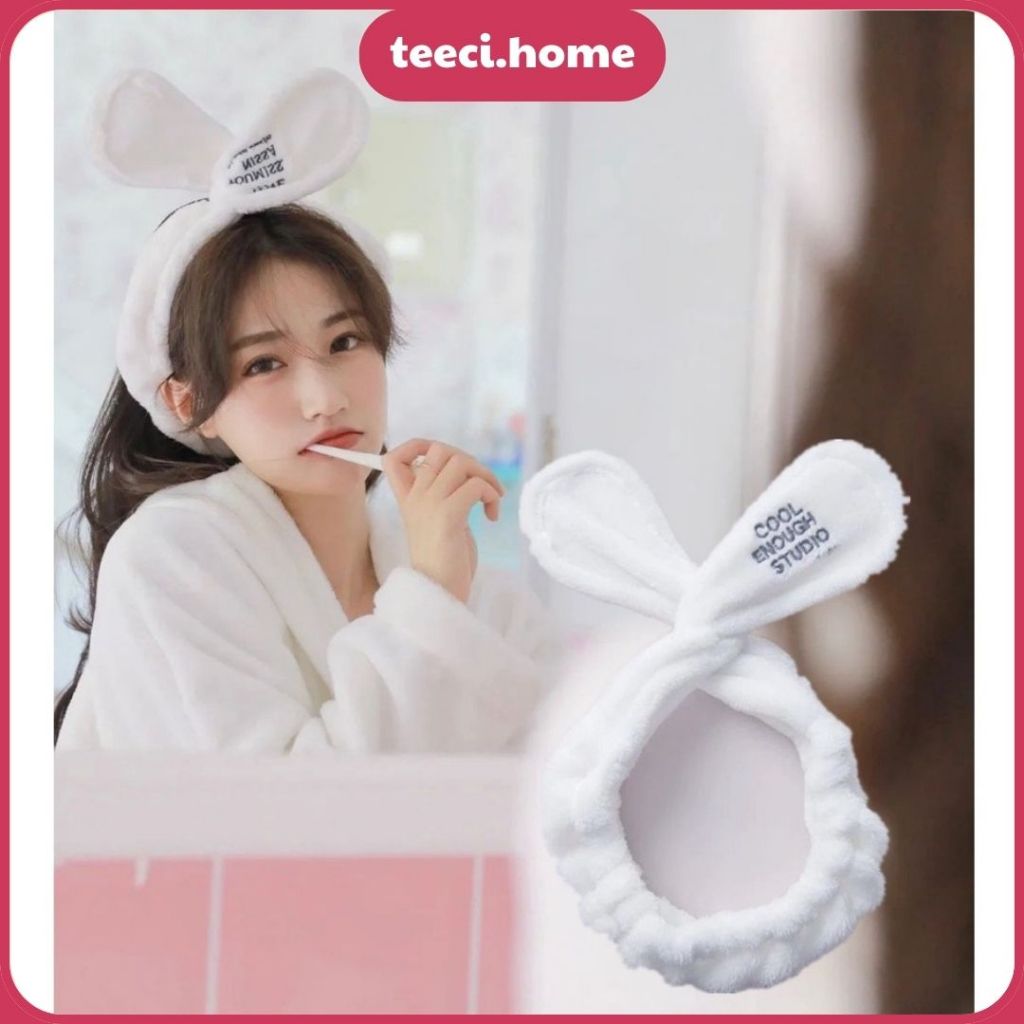 Chuyên Sỉ Băng Đô Giữ Tóc Rửa Mặt Tai Thỏ Nhiều Màu Phụ Kiện Rửa Mặt Turban Vải Nhung TEECI U105 ...