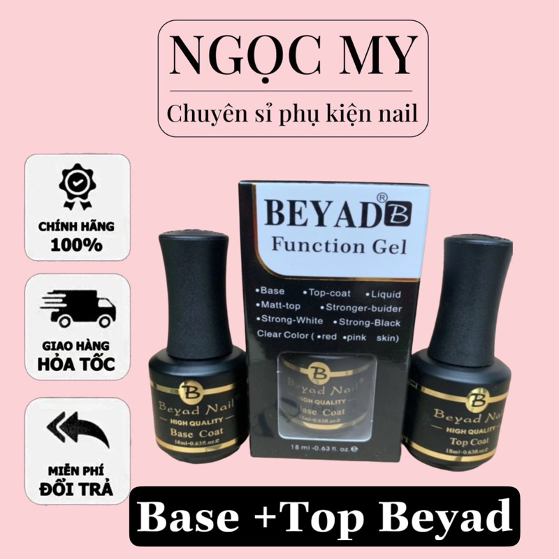 Base top Beyad Nail Mỹ, sơn gel base top siêu bền chính hãng | Shopee ...