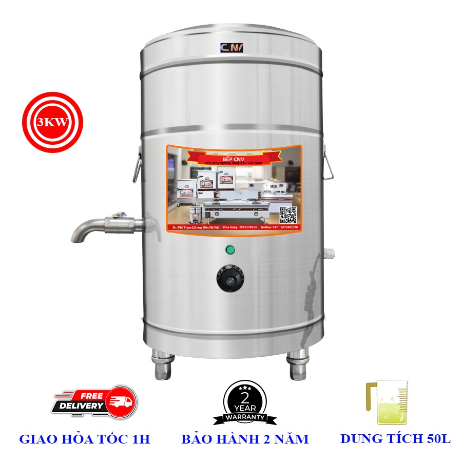 Nồi nấu phở mâm nhiệt 50L inox 304 công suất 3kw tự động ngắt BEP CNV | Shopee Việt Nam