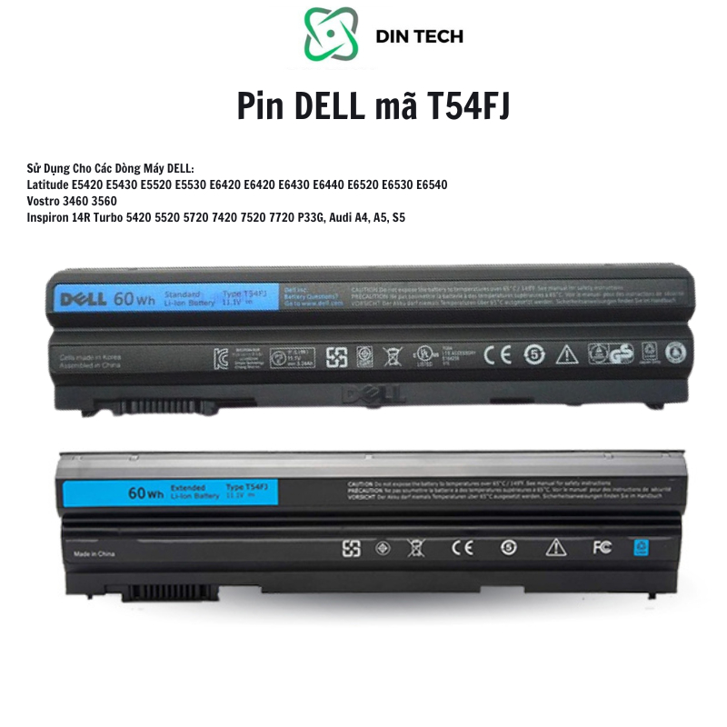 Pin Dell T54FJ Zin Pin Dell Vostro 3460 3560 Latitude E5420 E5430 E6420 ...
