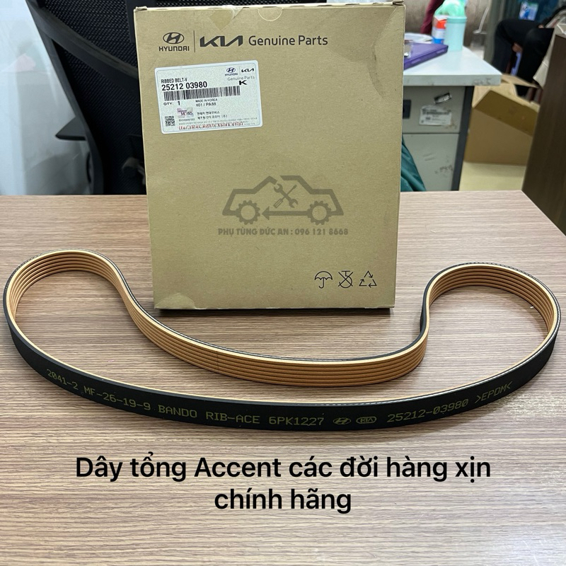 Dây curoa tổng xe Hyundai Accent (2018-2023), Kia Soluto Mã: 2521203980 ...