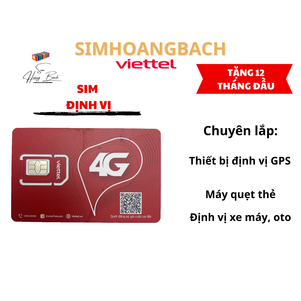 Sim 4G VIETTEL 1 năm dùng cho thiết bị định vị xe máy, định vị ô tô ...